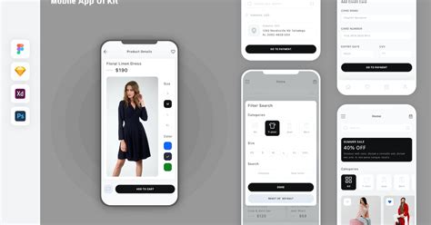 Shopping And Ecommerce Mobile App Ui Kit Graphic Templates Envato Elements