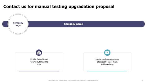 Manual Testing Upgradation Proposal Powerpoint Presentation Slides Ppt Template