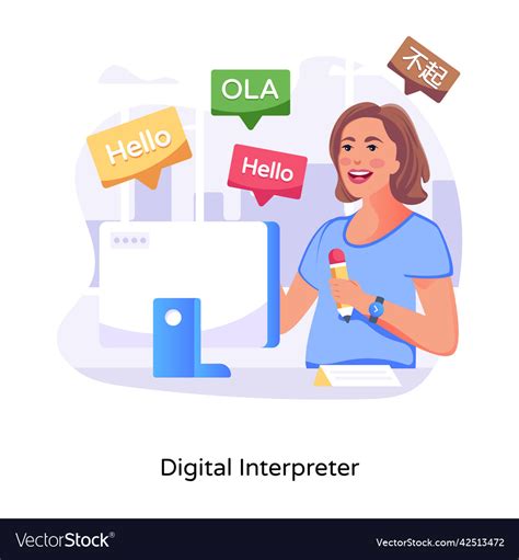Digital Interpreter Royalty Free Vector Image Vectorstock