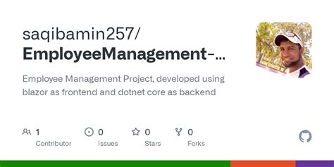 Github Saqibamin257employeemanagement Blazor Dotnetcore Employee Management Project