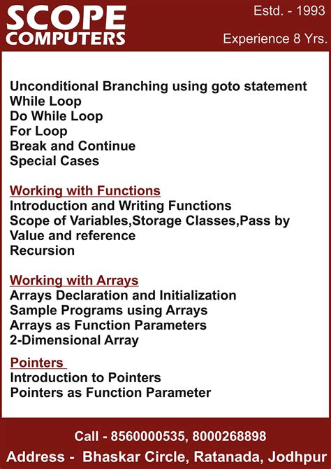Basic C Language Scope Computers Jodhpur Pdf