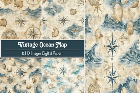1 Vintage Sea Map Poster Designs And Graphics