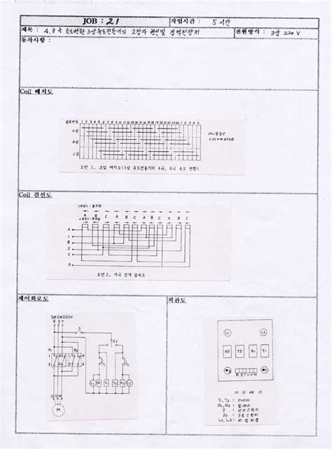 4 8극 속도변환 3상 유도전동기의 고정자 권선 및 제어장치 전동기 제어 콩나물대제국