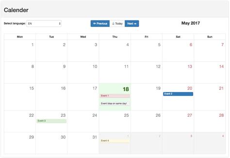 Bootstrap 5 Calendar Template For Easy Web Development