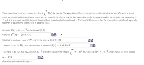 Solved The Midpoint Rule Does Not Compute An Integral