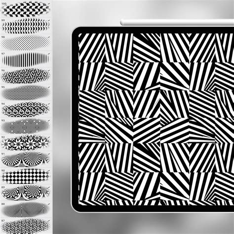 100 Procreate Optical Illusion Pattern Brush Procreativebreeze