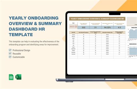 Yearly Onboarding Overview And Summary Dashboard Hr Template In Excel