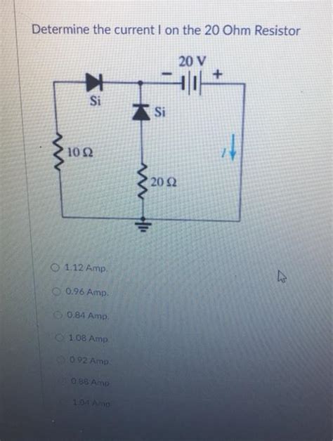 Solved Determine The Current I On The 20Ohm Resistor 1 12 Chegg Com