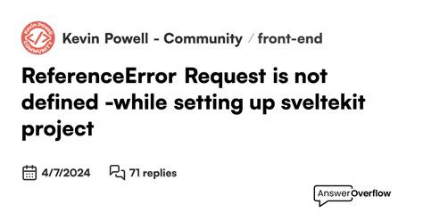 Referenceerror Request Is Not Defined While Setting Up Sveltekit