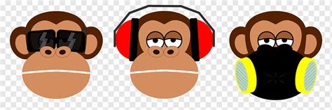 Three Wise Monkeys Monkey Mammal Animals Cartoon Png Pngwing