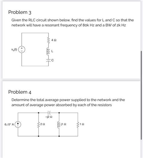 [solved] problem 3problem 4 given the rlc circuit shown bel