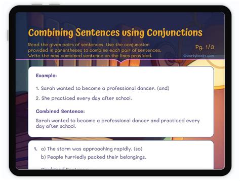 Writing Compound Sentences With Conjunctions Worksheet Teach Starter