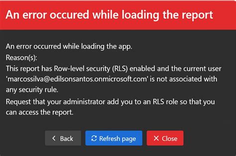 This Report Has Row Level Security Rls Enabled And The User Is Not