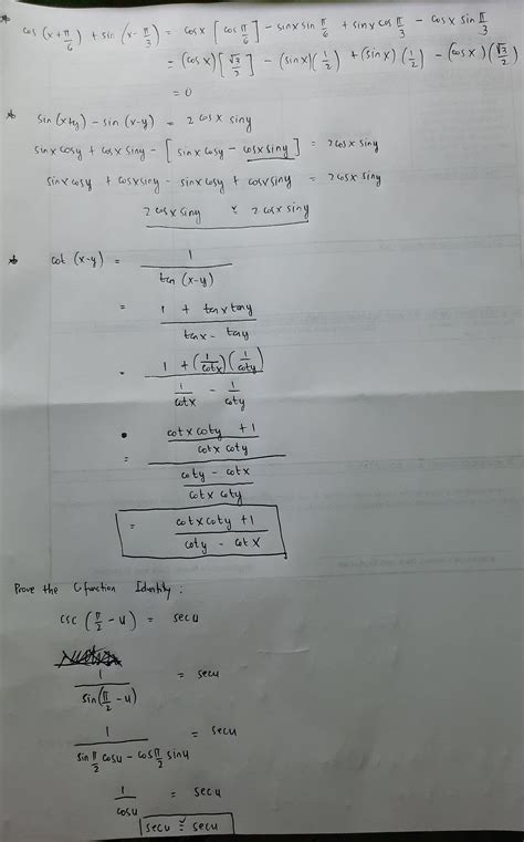 Solved Use The Addition And Subtraction Formulas And Simplify Prove
