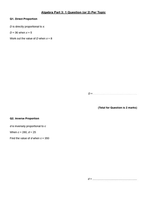 Algebra 3 One Question Per Topic Pdf Equations Circle