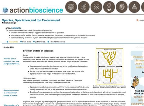Action Bioscience Species Speciation And The Environment Article For