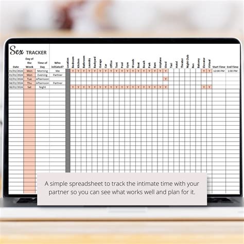 Sex Tracker Excel Spreadsheet Template Track Sex Safe Sex Tracker Sexual Activity Tracker