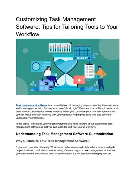 Ppt Customizing Task Management Software Tips For Tailoring Tools To