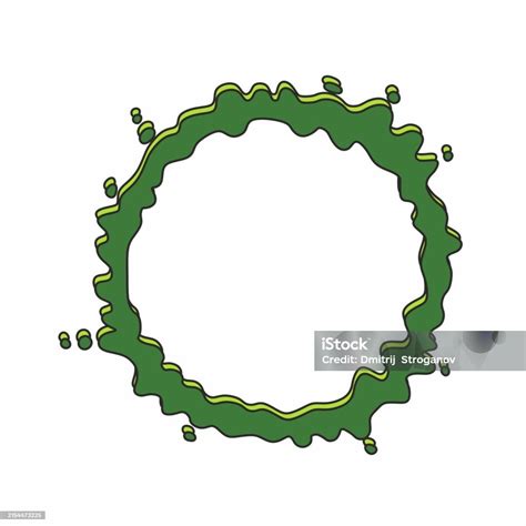 텍스트 또는 그림을 위한 빈 공간이 있는 이중 프레임 녹색 스플래시 흰색 배경에 고립되어 있습니다 3차원 형태에 대한 스톡 벡터 아트 및 기타 이미지 Istock
