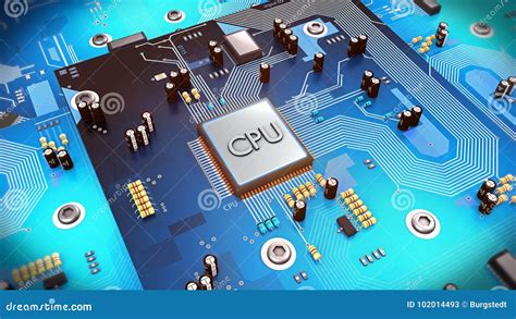 Computer Processor On Circuit Board Stock Illustration Illustration