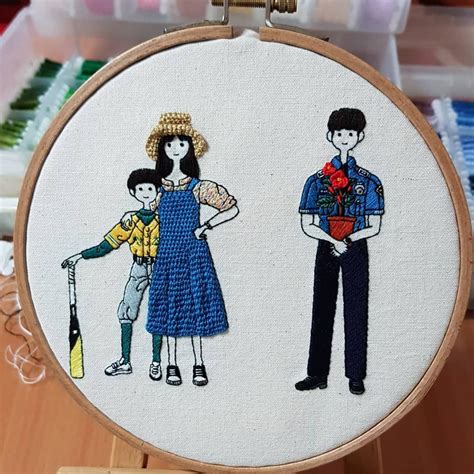 프랑스자수 프랑스자수배우기 프랑스자수독학 프랑스자수클래스 프랑스자수원데이클래스 드라마자수 동백꽃필무렵 동백이 공효진 필구 김강훈 용식이 강하늘