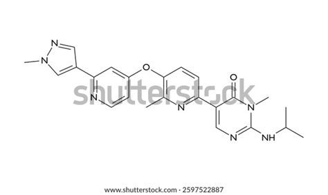Vimseltinib Molecule Structural Chemical Formula Ball And Stick Stock Illustration 2597522887