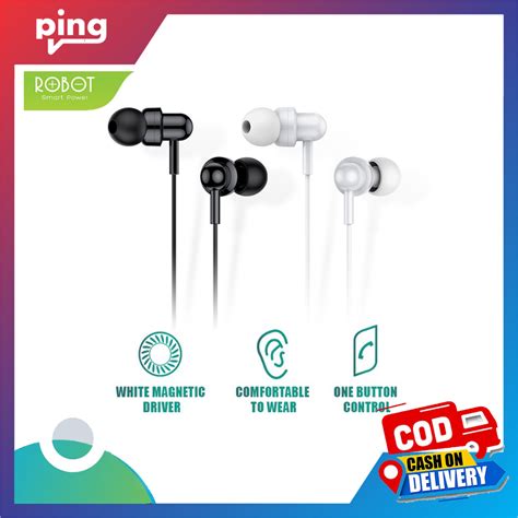 Jual Robot Headset Wired Re In Ear Earphone Bass Smartphone With Mic Mm Jack M High