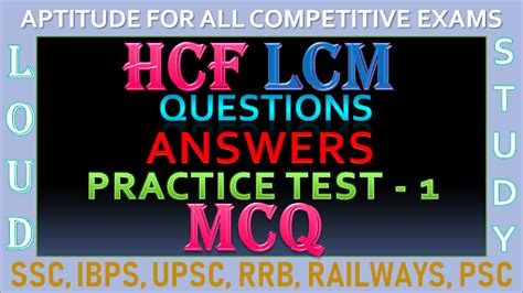 HCF And LCM Questions And Answers Practice Test