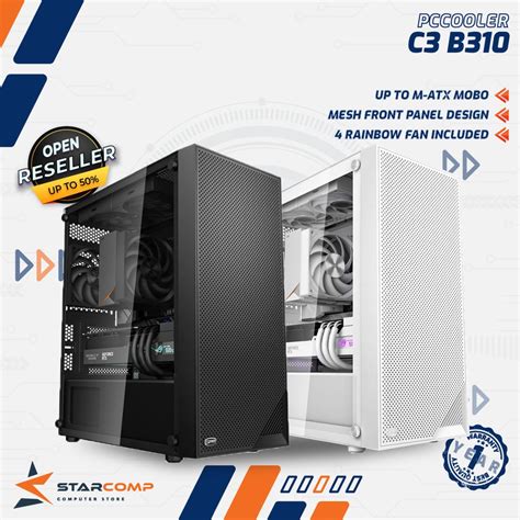 Jual Pccooler C B M Atx Mesh Gaming Case Free Fan Rgb Shopee Indonesia