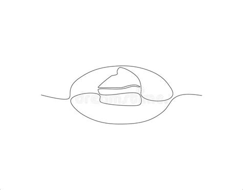 Continuous Line Drawing Of Slice Of Cake One Line Of Slice Cake Cake Continuous Line Art