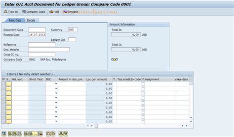 FB L SAP Tcode Enter G L Account Doc For Ledger Group