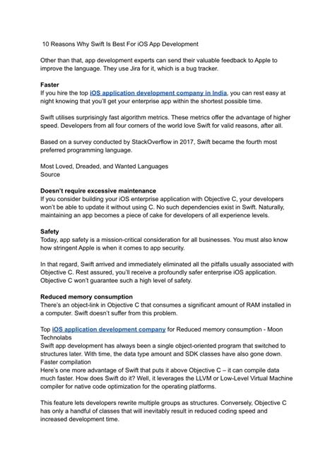 Ppt 10 Reasons Why Swift Is Best For Ios App Development Powerpoint