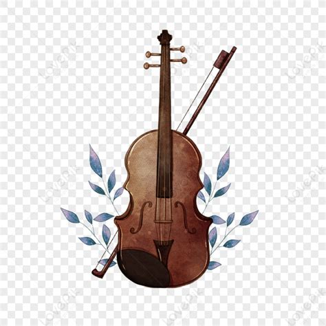 Watercolor Na Violin Na Dekorasyon Ng Halaman Musika Larawan Numero Ng Graphics Format Ng