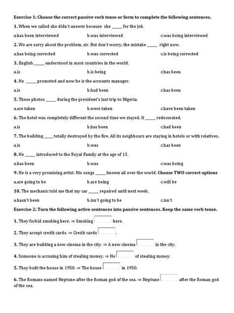 B1 Passive Voice Pdf Wine