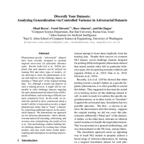 Diversify Your Datasets Analyzing Generalization Via Controlled Variance In Adversarial