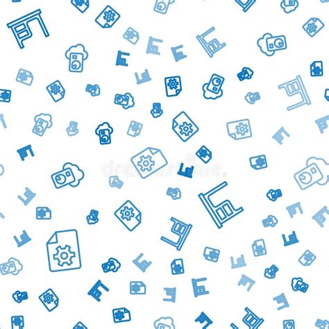 Set Line Document Settings Office Desk And Cloud Database On Seamless