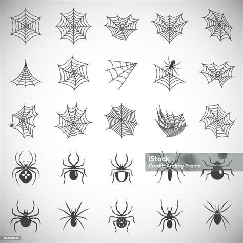 스파이더 관련 아이콘 그래픽 및 웹 디자인에 대 한 배경 설정 간단한 그림 웹 사이트 버튼 또는 모바일 앱에 대 한 인터넷 개념 기호입니다 거미에 대한 스톡 벡터 아트 및