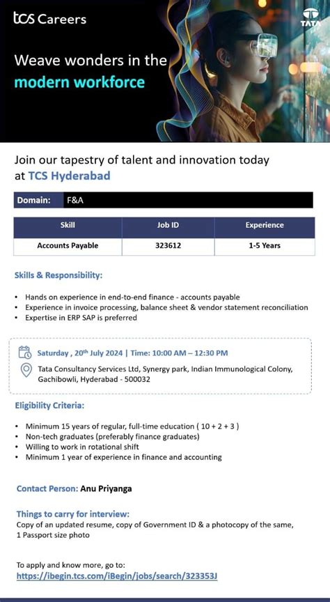 Akash Das On Linkedin Tcs Hiring Accountspayable Hyderabad