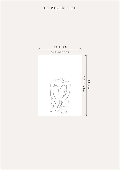 Buy Nude Figure Illustration Art Print Figurative Drawing Black And White Artwork X A