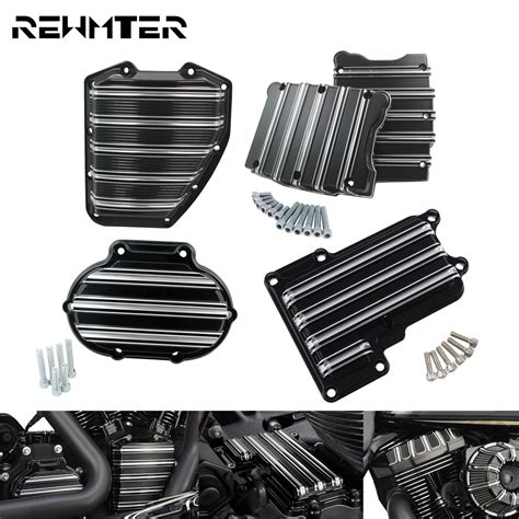오토바이 단조 캠 로커 박스 상단 커버 케이스 변속기 케이블 클러치 상단 커버 할리 소프테일 투어링 다이나 Flhr용 블랙