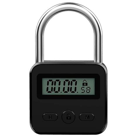 Metal Timer Lock Lcd Time 99 Hours Max Timing Usb Timer Padlock Black Fruugo No