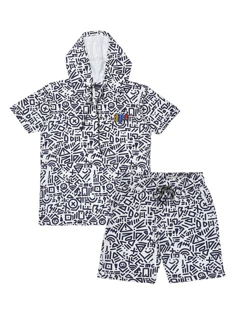 Buy Cavio Boys Blue Striped Coord Set At