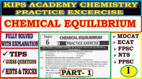 Chemical Equilibrium Class 11 Mcqs Kips Academy Practice Test Series