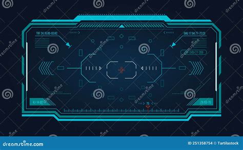 Futuristic Hus Screen Sci Fi Shooter Game Digital Target Aim