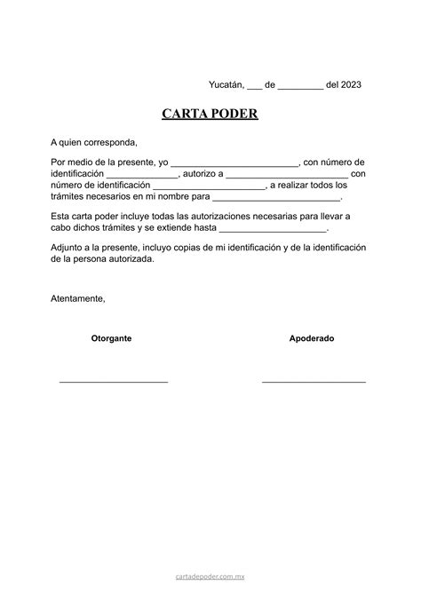 Carta Poder Para Trámites Vehiculares En Yucatán ️