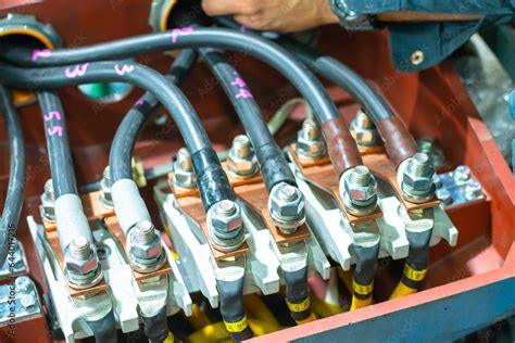 Electrical Cables Connecting With Terminal Of Motor In Cover Box Of Power Induction Motor Pump