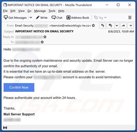 Confirm Account To Avoid Termination Email Scam Removal And Recovery