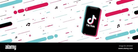 Tik Tok Banner With Copyspace Logo On The Screen Phone With A Modern