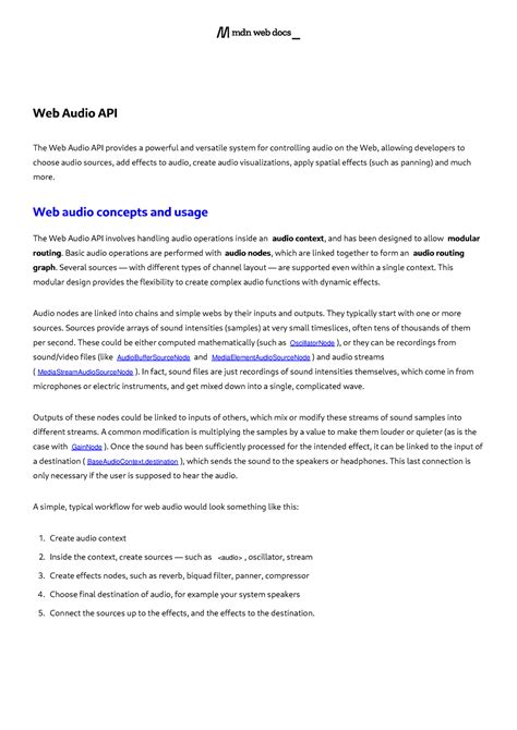 Web Audio API Yh Jb Web Audio APIWeb Audio API The Web Audio API Provides A Powerful And