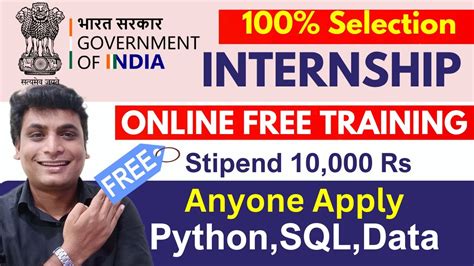 100 selection government just launched online internship with